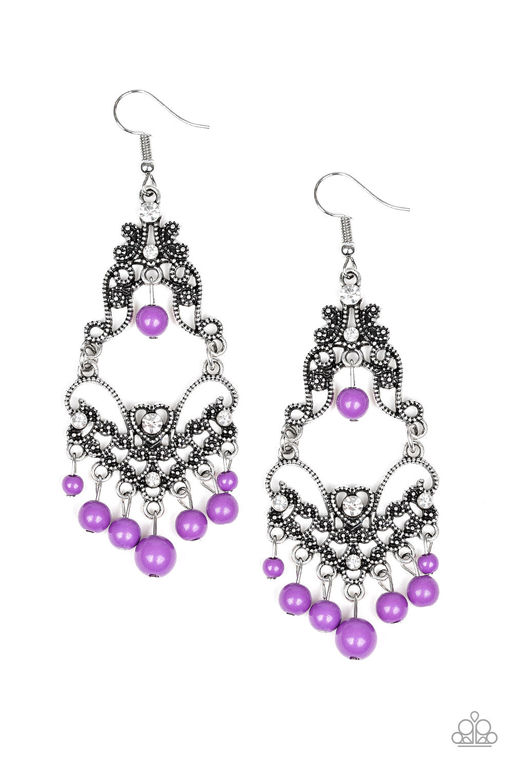 Paparazzi Colorfully Cabaret Purple Earrings Fashion Fabulous Jewelry